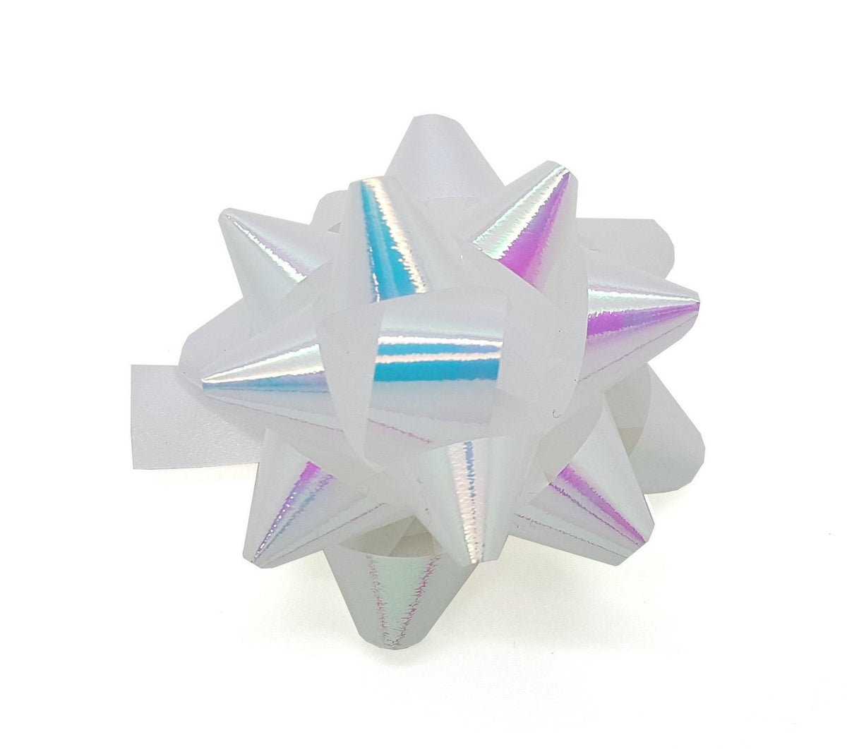Iridescent Pearly White Star Bows-Opalescent white self-adhesive bows ...
